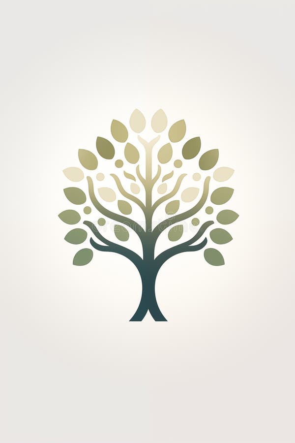 A Stylized Tree Symbolizing Growth, Nature, and Harmony in a Minimalist ...