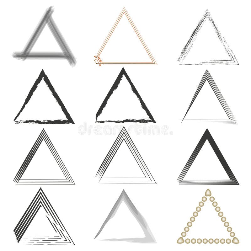Stylized Triangle Outlines. Mixed Brush and Linework. Unique Dynamic ...