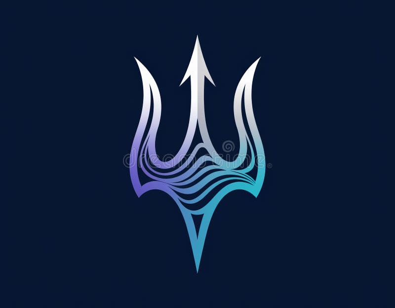 Abstract Trident Ocean Wave Design Stock Illustration - Illustration of ...