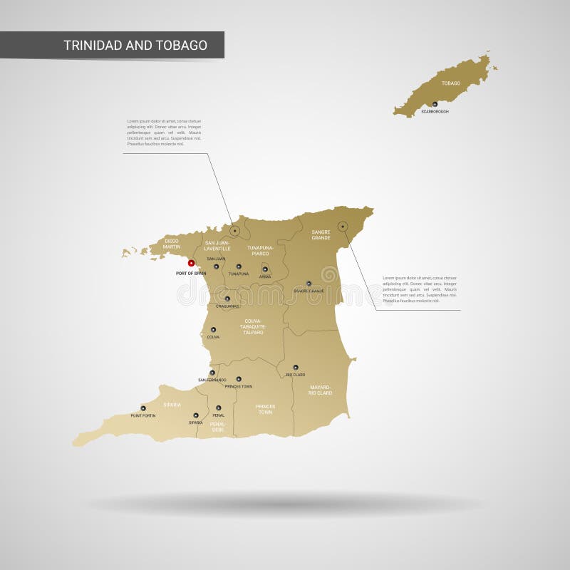 Trinidad and Tobago Map with Administrative Divisions. Stock Vector ... Trinidad and Tobago Map with Administrative Divisions. Stock Vector ...