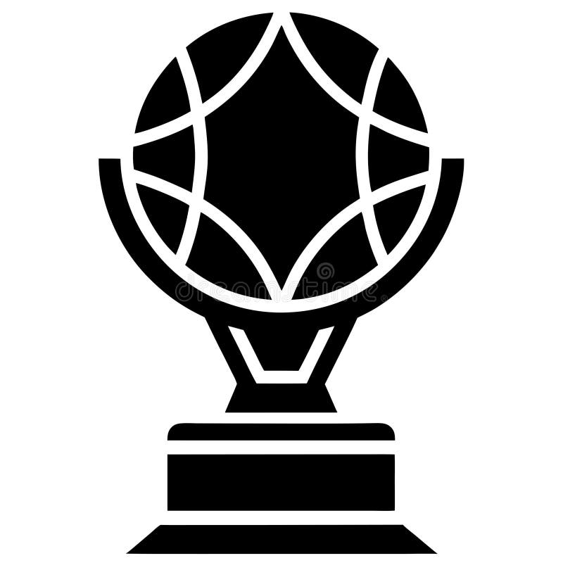 A Stylized Trophy Design Features a Globe-like Sphere Stock Image ...
