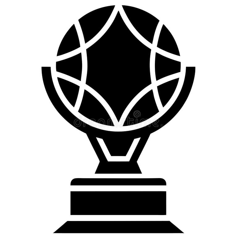 A Stylized Trophy Design Features a Globe-like Sphere Stock Image ...