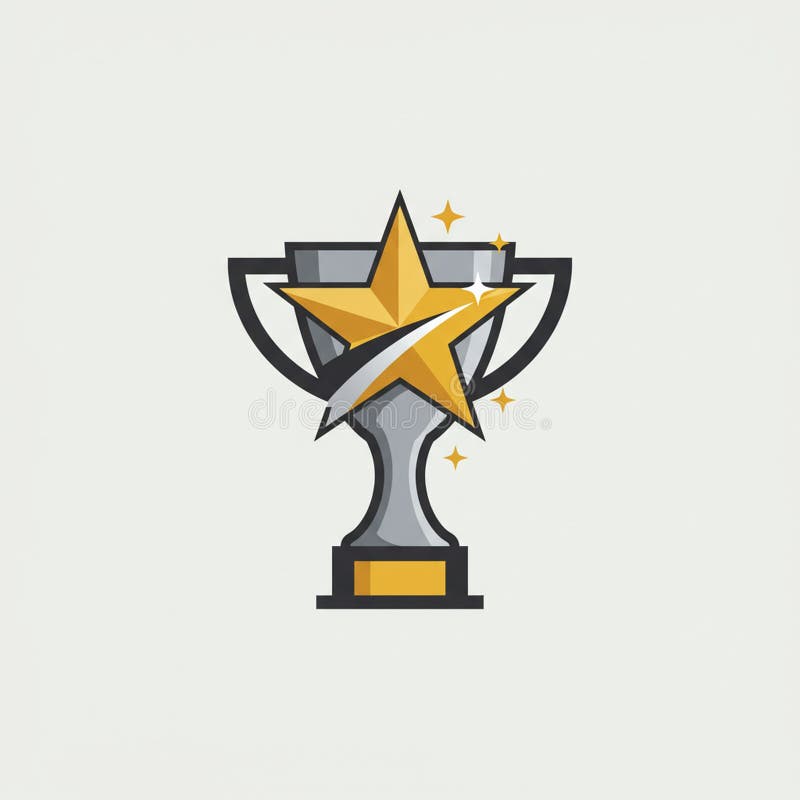 A Stylized Trophy Features a Large Golden Star Superimposed on a Silver ...