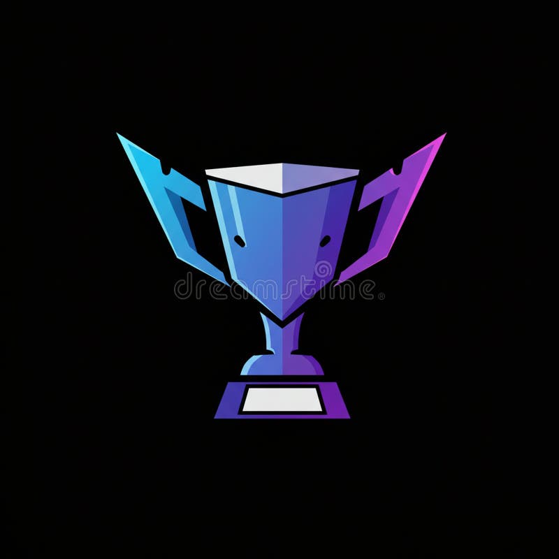 Stylized Trophy Featuring a Futuristic Design with Angular, Pointed ...