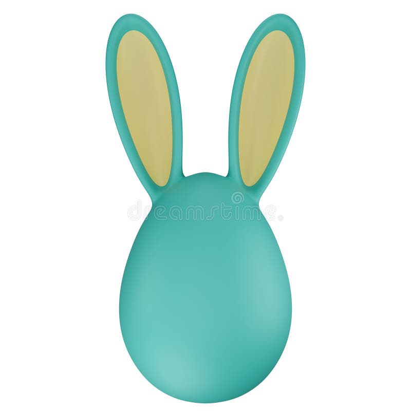 Stylized Turquoise Easter Egg with Bunny Ears Stock Illustration ...