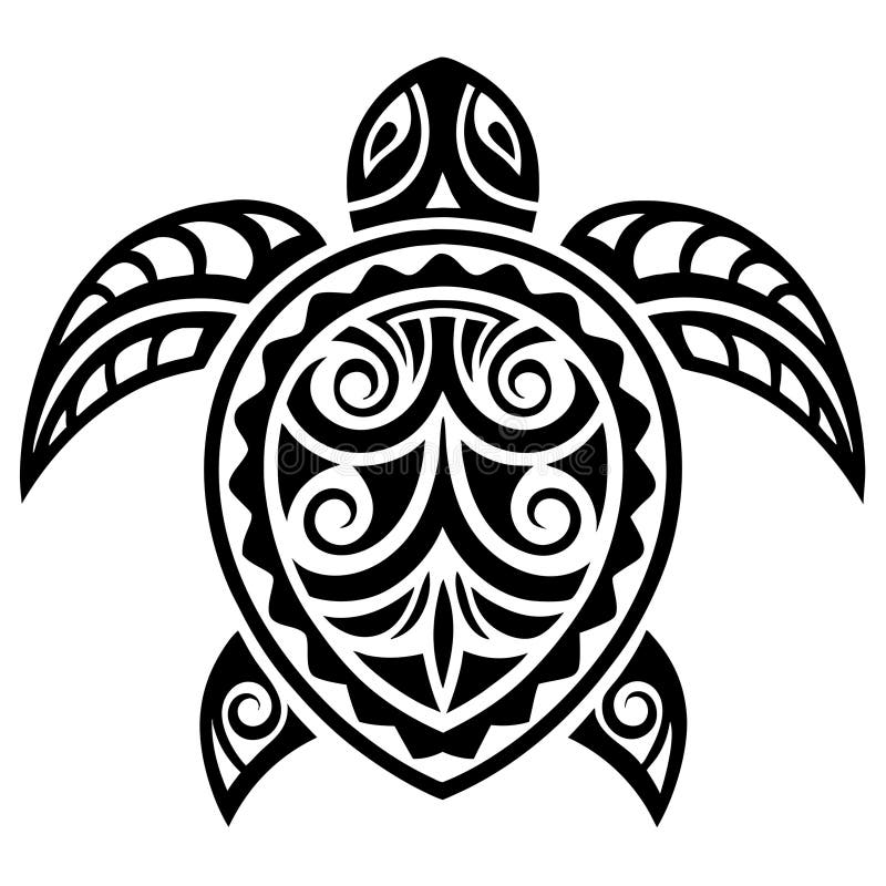 Stylized Turtle Design with Tribal Patterns Ideal for Tattoos and Art ...