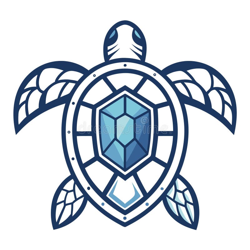 Stylized Turtle with Gem Shield Vector Art for Tattoo Design and ...