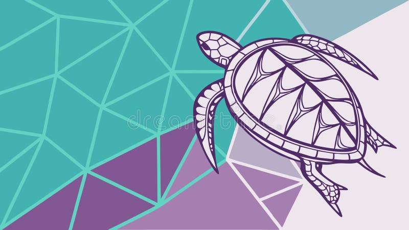 Stylized Turtle Geometric Pattern Abstract Nature Art, Vector Design ...