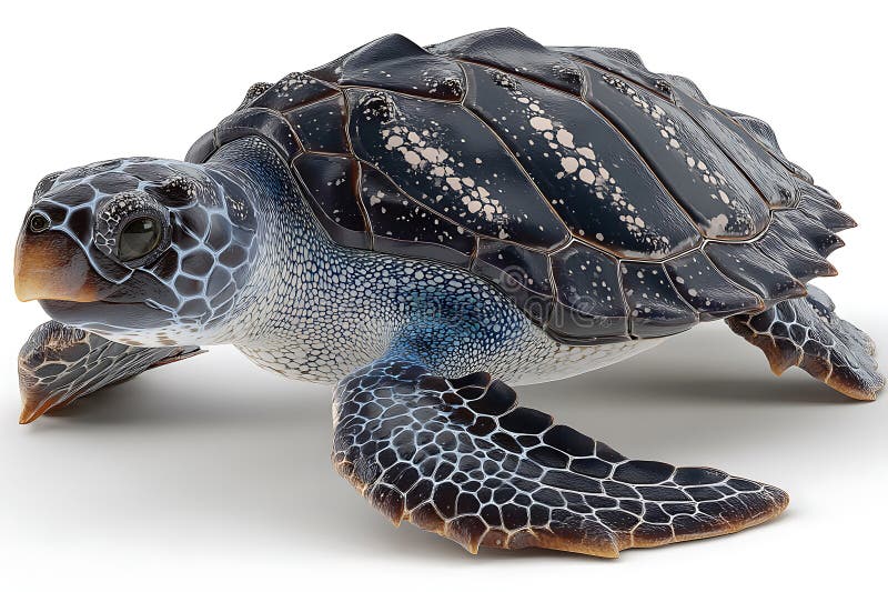A Stylized Turtle Sculpture with a Glossy, Intricate Pattern Covering ...