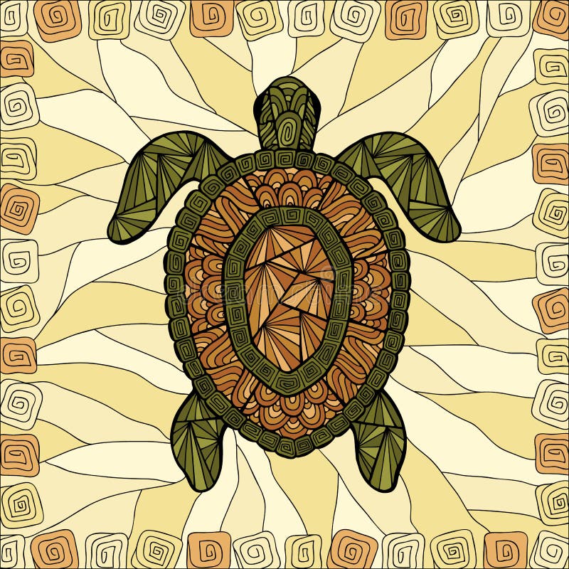 Stylized Turtle Style Zentangle Stock Vector - Illustration of ancient ...
