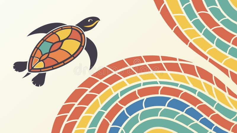 Stylized Turtle with a Vibrant Rainbow Shell, Symbolizing Diversity ...