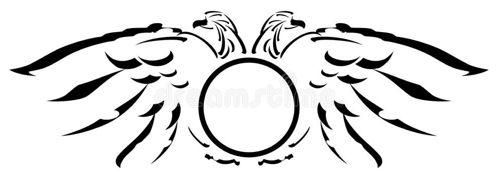 Stylized Two-headed Eagle with Shield Stock Illustration - Illustration ...