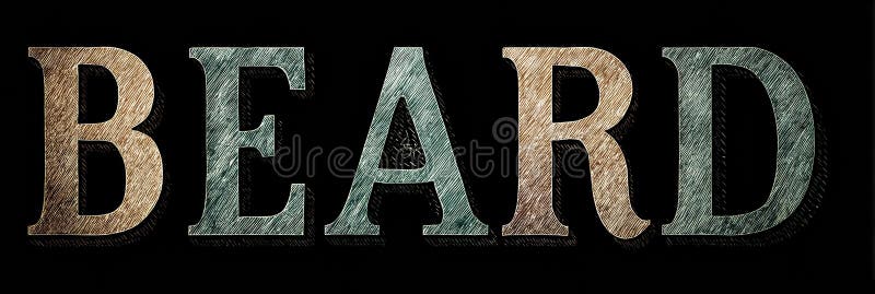 Stylized Typography Art Design Forming the Shape of a Beard, Showcasing ...