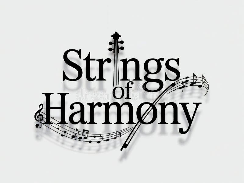 Stylized Typography Design Featuring Strings of Harmony Theme Stock Illustration - Illustration ...