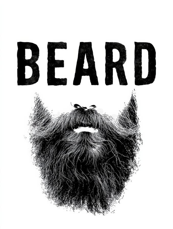 Stylized Typography Design Featuring the Word Beard Shaped To Resemble ...