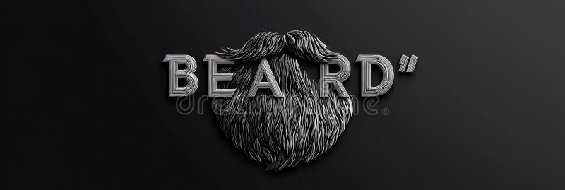 Stylized Typography Design that Forms the Shape of a Beard, Showcasing ...