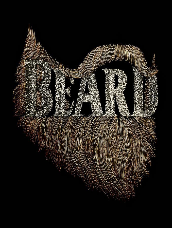 Stylized Typography Design Forms the Shape of a Beard with the Word ...