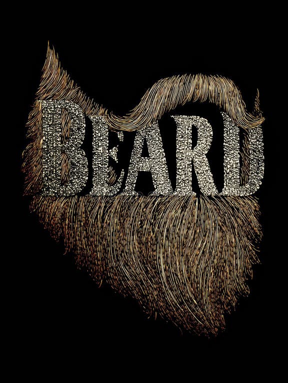 Stylized Typography Design Forms the Shape of a Beard with the Word ...