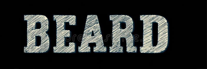Stylized Typography Design Spelling Beard in the Shape of a Beard with ...