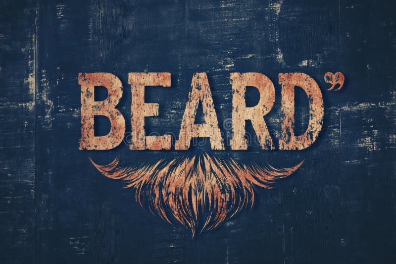 Stylized Typography Design of the Word Beard Forming the Shape of a ...