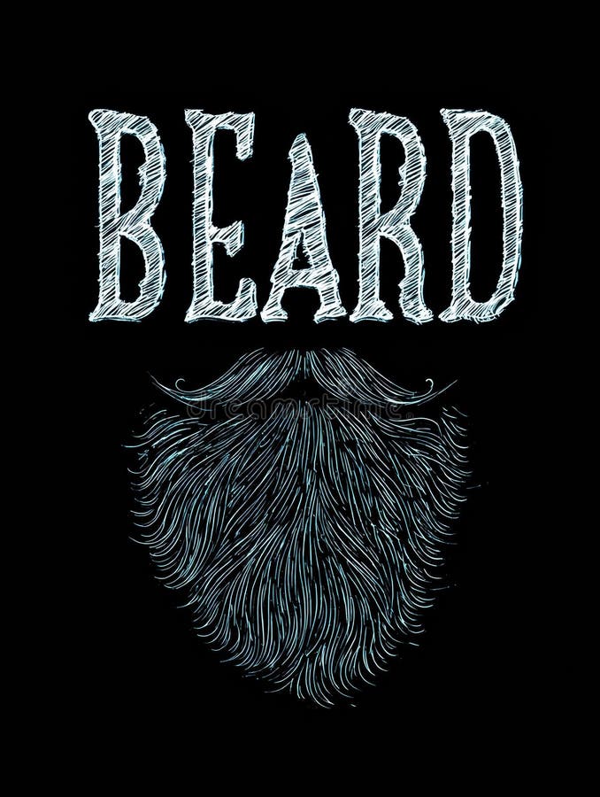 Stylized Typography Design of the Word Beard Forming the Shape of a ...