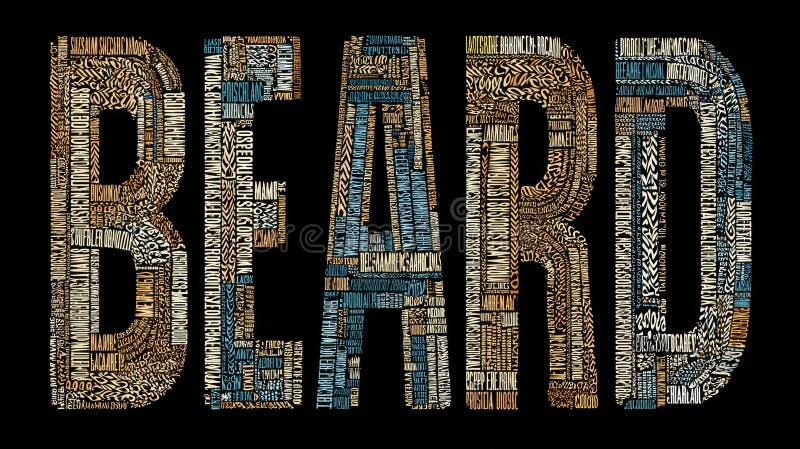 Stylized Typography Design of the Word Beard Shaped Like a Beard ...