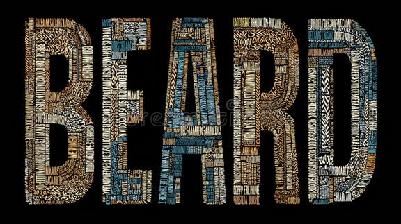 Stylized Typography Design of the Word Beard Shaped Like a Beard ...