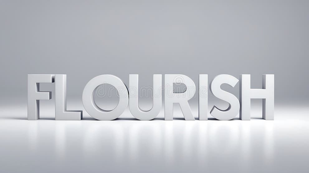 Stylized Typography Displaying the Word Flourish on a Clean Background ...