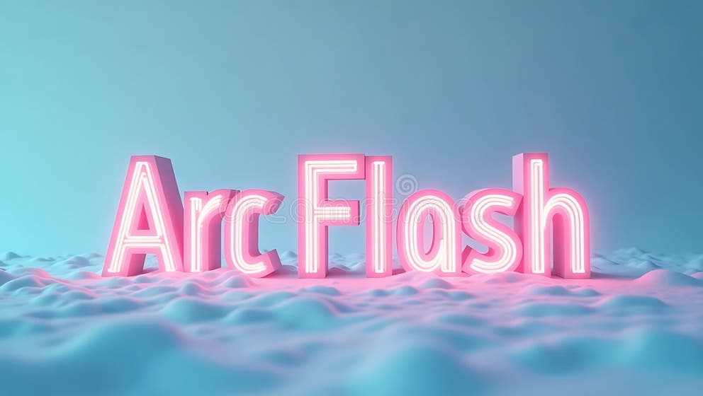 Stylized Typography Featuring Arc Flash with a Soft Background Effect ...