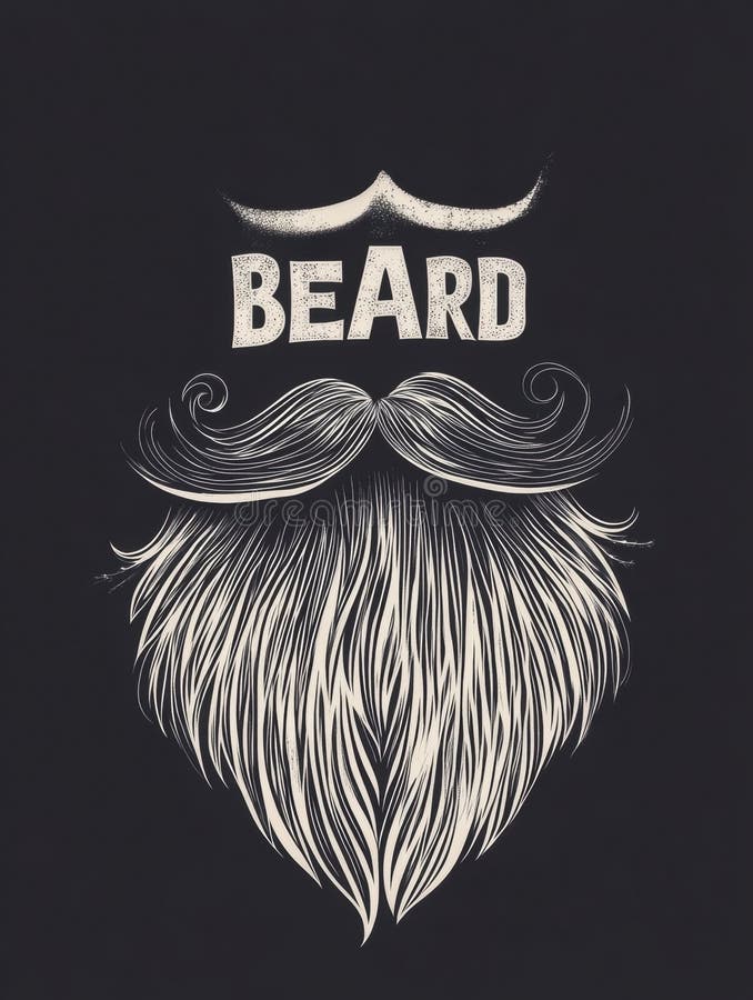 Typography Design Showcasing the Word Beard Stylized To Resemble a ...