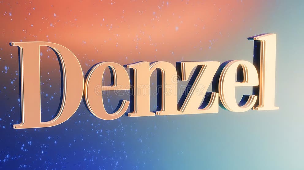 Stylized Typography Render of Name Denzel Set Against Gradient ...