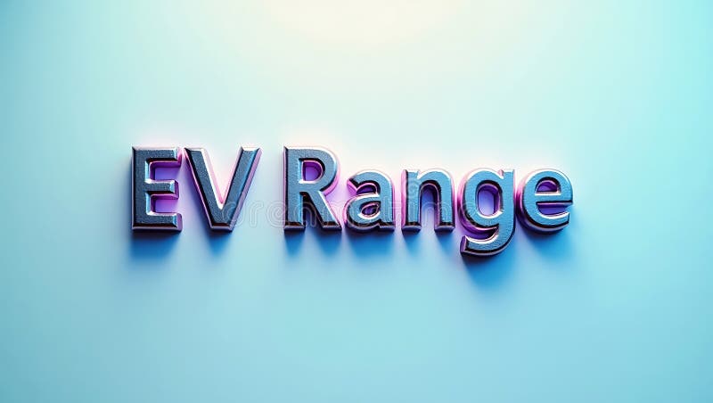 Stylized Typography Showcasing EV Range with a Clean Background and ...