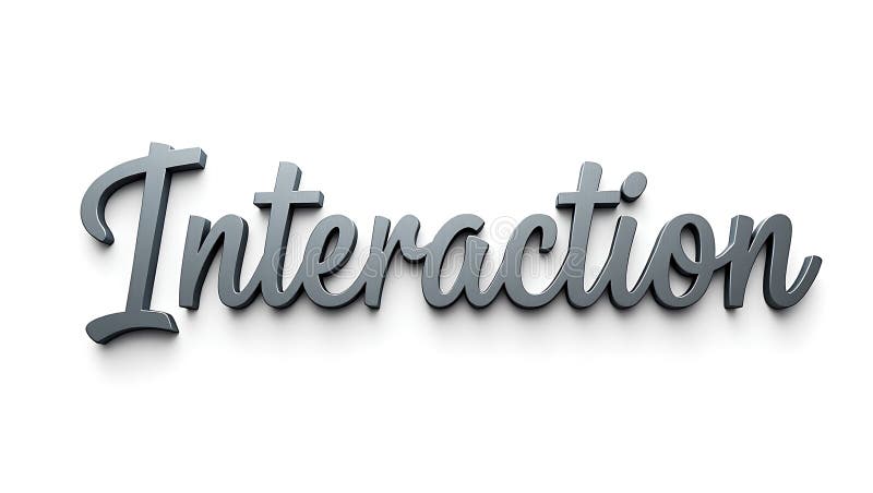 Stylized Typography of the Word Interaction on a Plain Background Stock ...