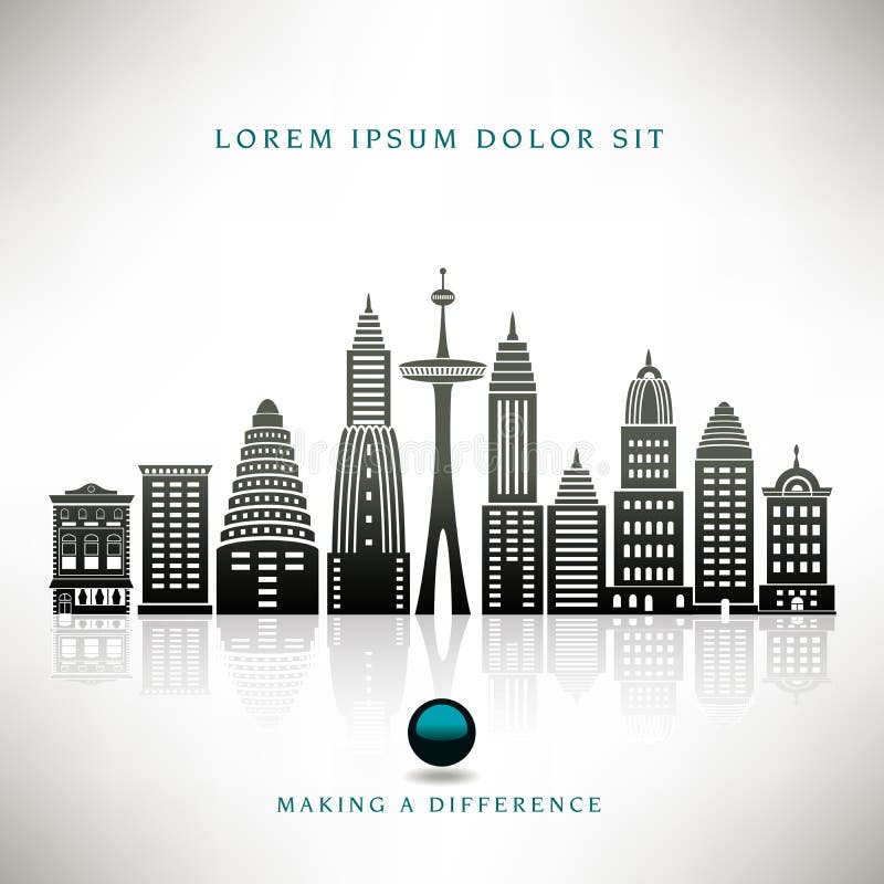 Cityscape website template stock vector. Illustration of buildings ...