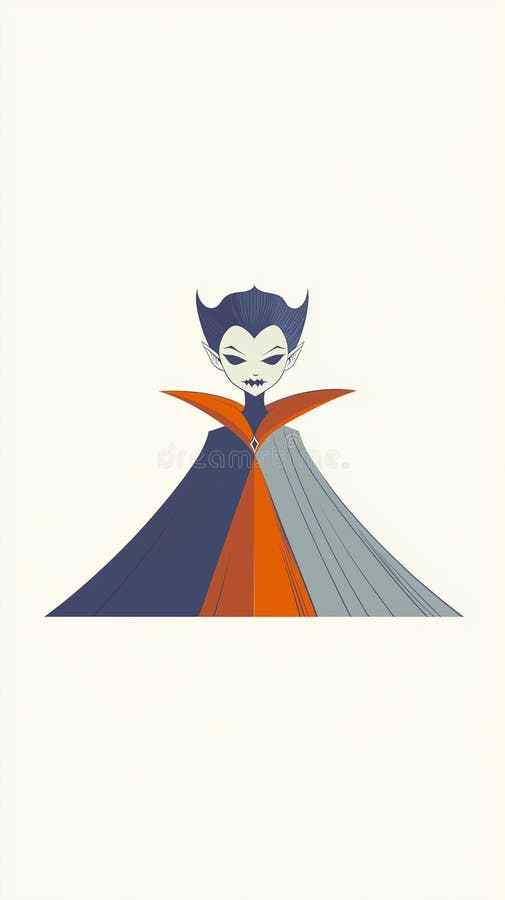 Stylish Vampire with Elaborate Cape and Sharp Features Stock ...