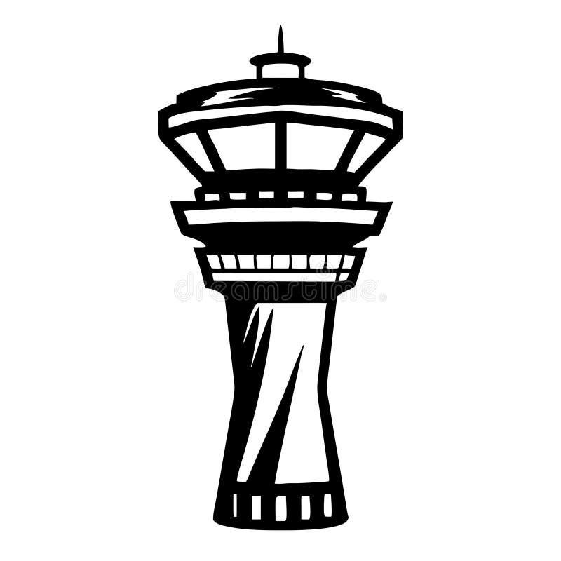 Stylized Vector of Airport Control Tower for Aviation Enthusiasts and ...