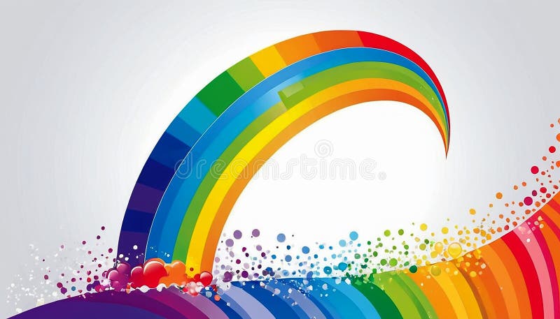 Stylized Vector Cartoon Style Image of a Rainbow Stock Illustration ...