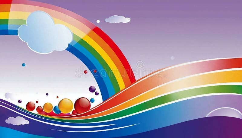 Stylized Vector Cartoon Style Image of a Rainbow Stock Illustration ...