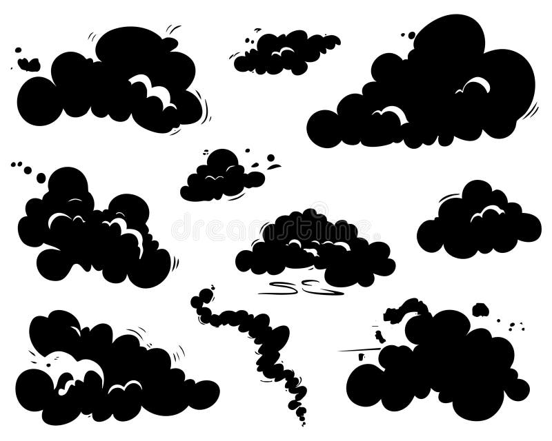 Stylized Vector Cloud Shapes Suitable for Various Design Projects and ...