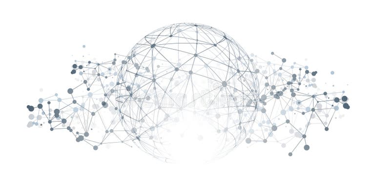A Stylized Vector Globe with Interconnected Nodes and Lines Symbolizing ...