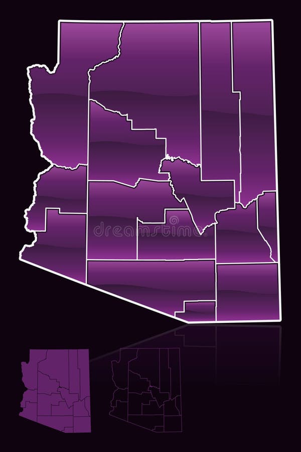 Arizona State and County Map Vector Illustration Stock Vector ...