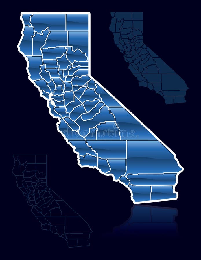 California State and County Map Vector Illustration Stock Vector ...