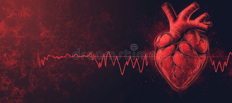Stylized Red Human Heart, Vector Illustration, Medical Background ...