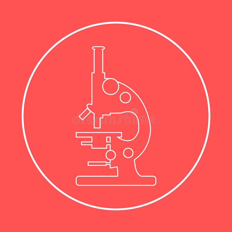 Stylized Vector Icon of Microscope. Laboratory Equipment Symbol. Stock ...