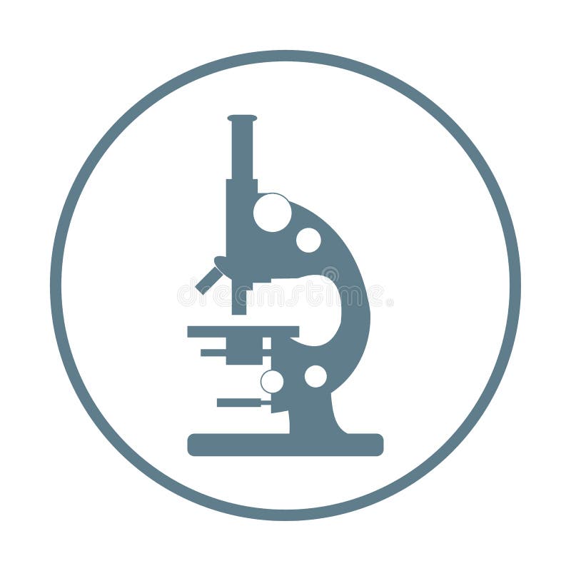 Stylized Vector Icon of Microscope. Laboratory Equipment Symbol. Stock ...