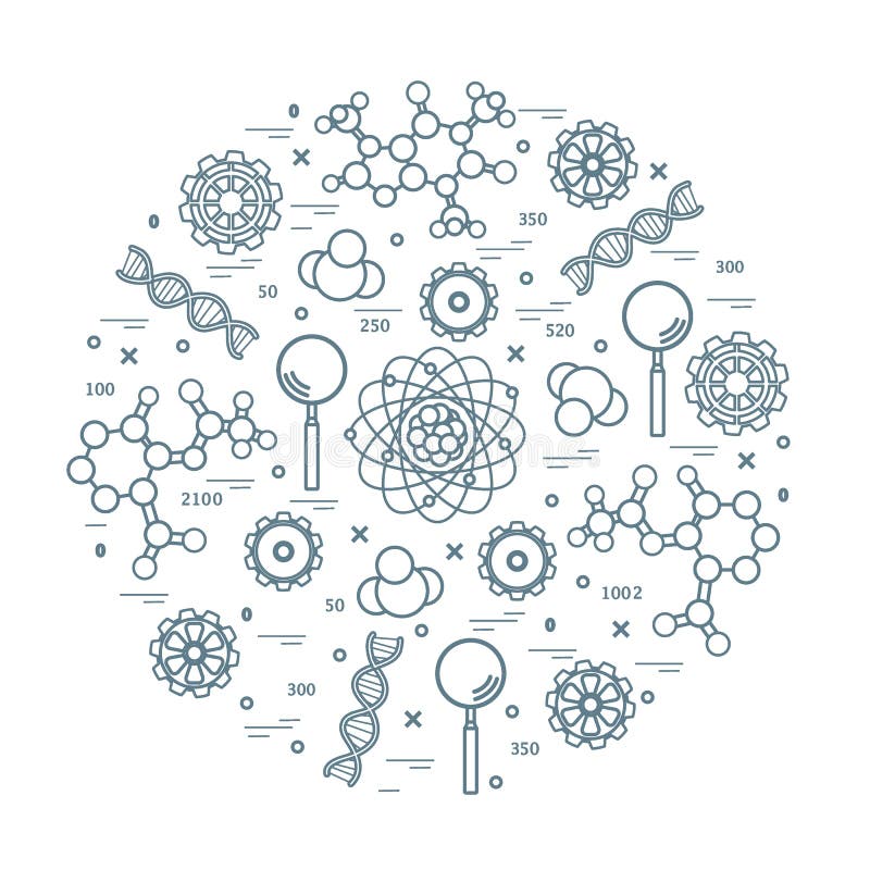 Variety of Scientific Symbols, Formulas and Equations on White ...