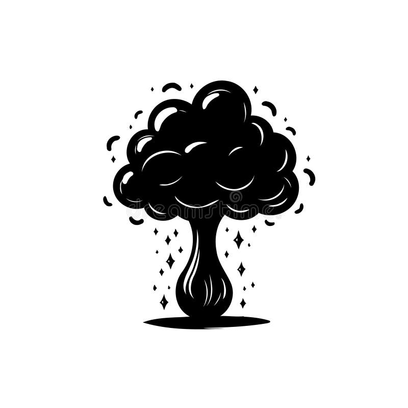 Stylized Vector Illustration of an Abstract Explosion with Cloud Shape ...