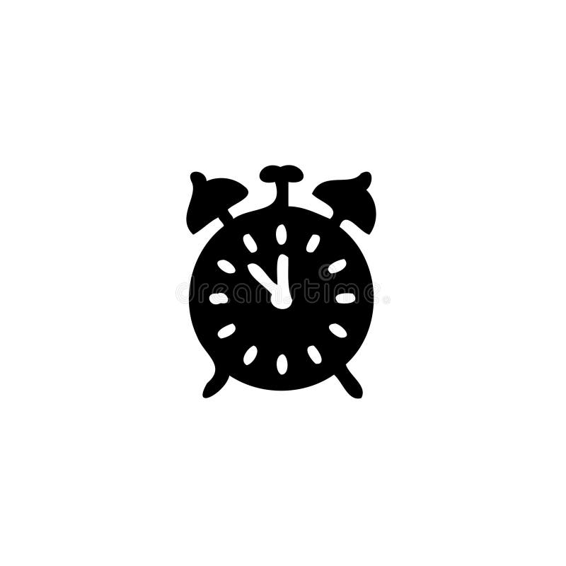 Stylized Vector Alarm Clock Illustration Featuring a Simplistic Time ...