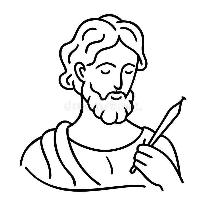 Ancient Philosopher Vector Illustration for Educational and Artistic ...
