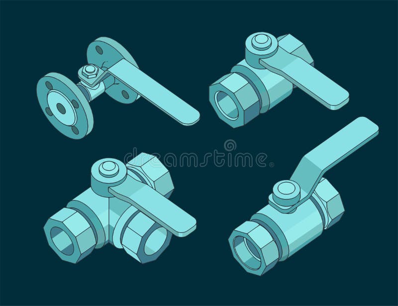 Ball Valves Set stock vector. Illustration of industrial - 210710848
